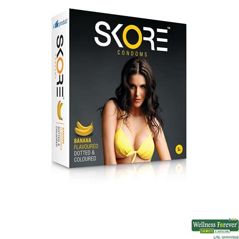 Buy Skore Banana Flavoured Condoms 3 Pieces Online At Best Prices