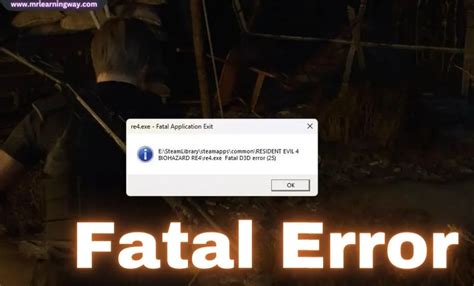 Fatal D3d Error Resident Evil 4 Easy Fix