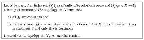 The Initial Topology With Respect To A Particular Map Mathematics