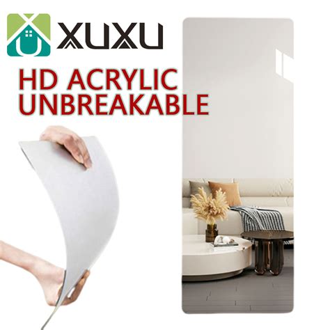 Hd Acrylic Mirror Paste Wall Mirror Full Body Mirror Hang Mirror Light