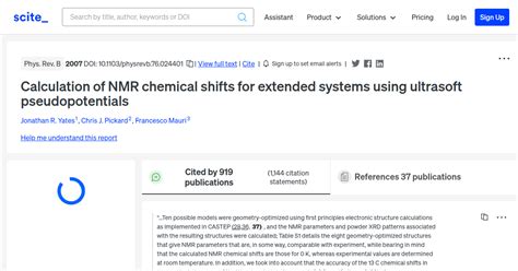 calculation of nmr chemical shifts for extended systems using ultrasoft