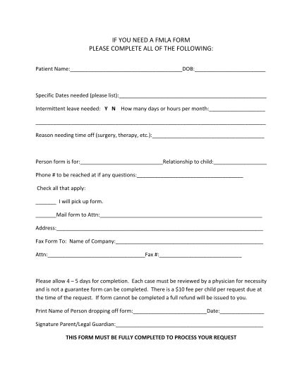 Fmla Forms Free To Edit Download Print CocoDoc