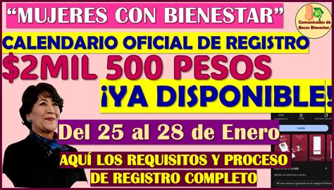 ≫ Calendario Oficial De Registro De Mujeres Con Bienestar 2024 Aquí