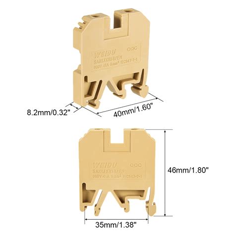 Uxcell Barrier Terminal Strip Block 5 Positions 660v 60a Dual Rows Din Rail Base Screw Connector