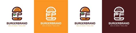 Premium Vector Letter Fp And Pf Burger Logo Suitable For Any Business