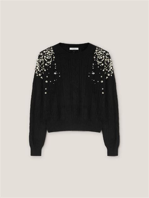 Maglia Misto Angora Con Pietre