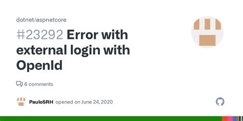 error with external login with openid · issue 23292 · dotnet