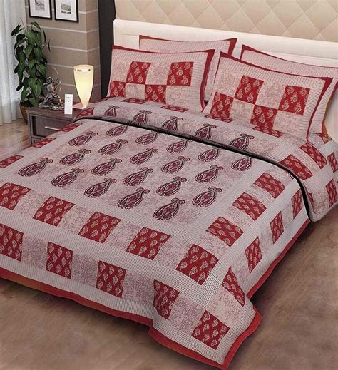 nutan industries strawberry rajwada pannel print king bedsheet size