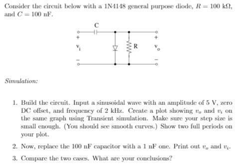 Solved Consider The Circuit Below With A 1n4148 General