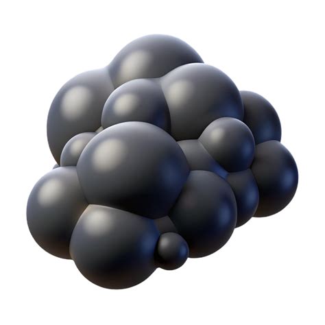 Elegant Traditional Dark Grey 3d Abstract Bubble Cluster High Quality