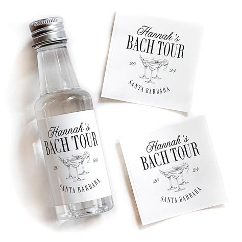 Bachelorette Party Shot Bottle Labels 50 Ml Cockatil