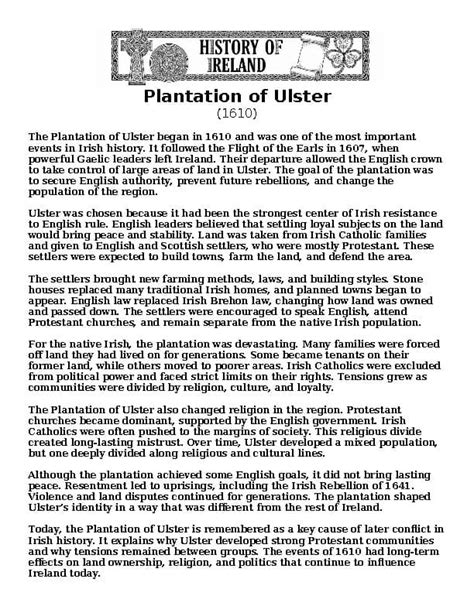 Irish History Plantation Of Ulster Assignment Ih By Wr Educational