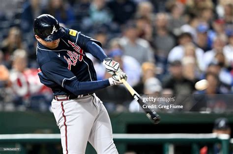 Austin Riley Of The Atlanta Braves Hits A Two Run Home Run In The