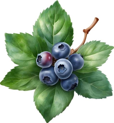 Watercolor Painting Of Blueberry Premium Ai Generated Psd