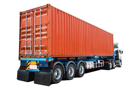 선적 컨테이너 트럭 흰색 배경에 세미 트레일러 트럭 큰 장비 경제적인 운송사업 경제 비즈니스 도로에서의 운송 트럭 화물 트럭 물류 화물 운송 0명에 대한 스톡 사진 및 기타