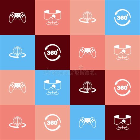Set Pop Art Gamepad Degree View D Modeling And Icon Vector