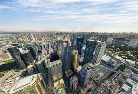 Panoramische Antenne Pasig Metro Manilas Philippinen Ortigas Skyline