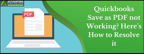 Quickbooks Save As PDF Not Working Heres How To Resolve It