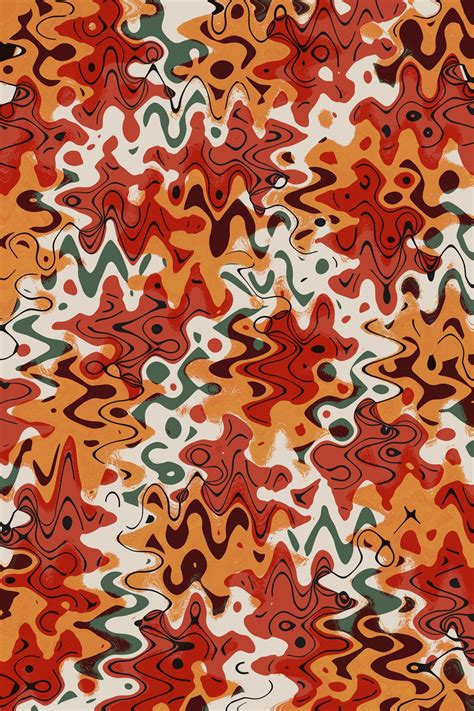 Liquid Red Orange Pattern Wallpaper