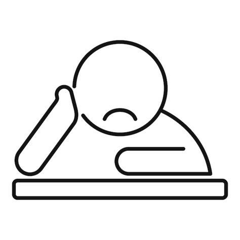 Icono de depresión icono de vector de depresión de contorno para diseño
