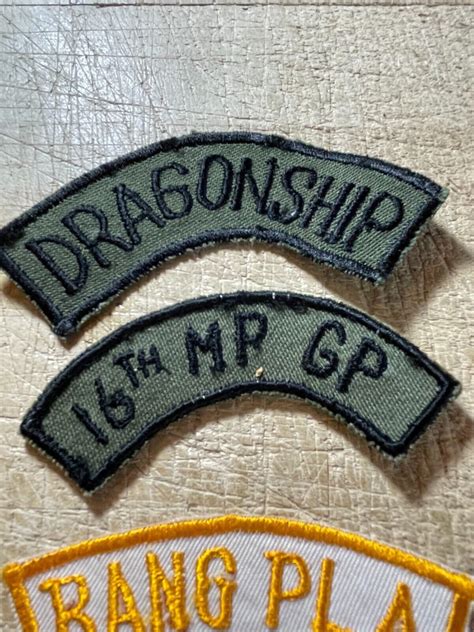 1950s Korean 3 Us Army Tab Patches Dragonship Bang Pla 16th Mp Gp