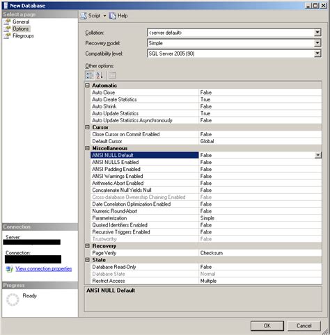 Sql Server Sql Create New Database Options Explanation Stack Overflow