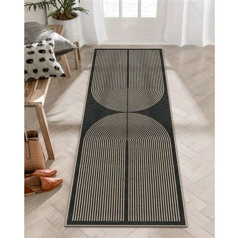 Lahome Modern Rainbow Hallway Runner Rug 2x6 Easy Jute Rugs For