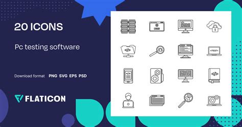 Pc Testing Software Icon Pack Outline 20 Svg Icons