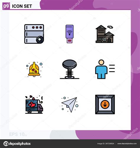 Universal Icon Symbols Group Modern Filledline Flat Colors Interior Bar Stock Vector Image By