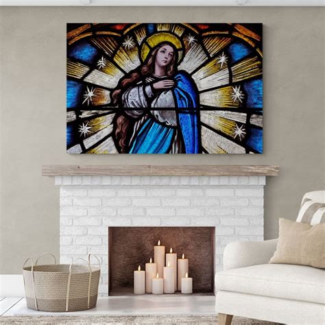 Cuadro En Lienzo Religioso Virgen Maria 040 100x70cm TAYRONA STORE
