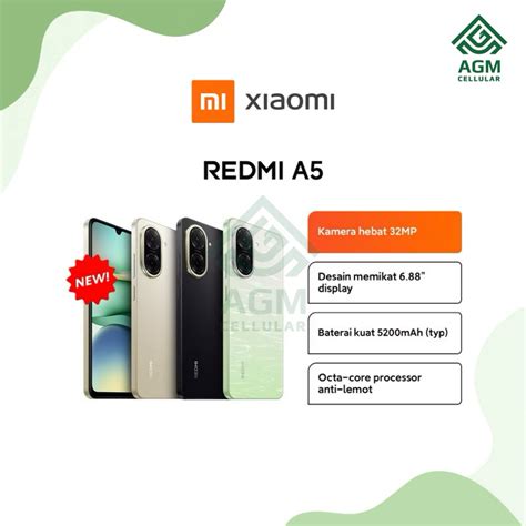 Jual HANDPHONE XIAOMI REDMI A5 RAM 4GB 128GB Midnight Black Lake Green Sandy Gold Shopee