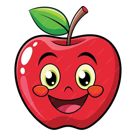 Desenho Animado De Frutas De Maçã Vesctor Design De Ilustração Vetor