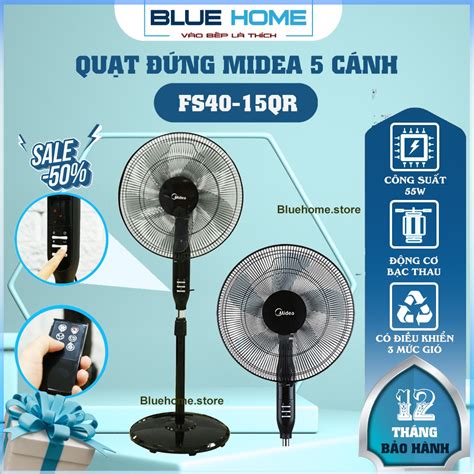 Quạt Đứng Midea FS40-15QR, 5 Cánh - Công Suất 55w, Động Cơ Bạc Thau Bền ...