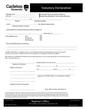 Fillable Online Statutory Declaration Form PDF 95 KB Registrar S