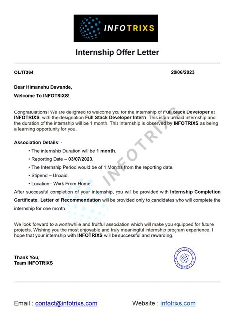 himanshu dawande on linkedin internship frontenddeveloper coding infotrixs infotrixsteam…