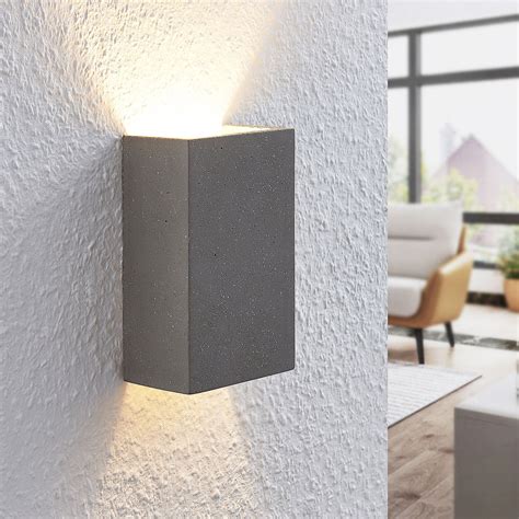 Lindby Wandleuchte Albin Grau Beton G9 16 Cm Hoch Lampenwelt At