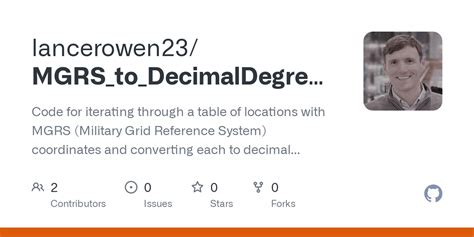 github lancerowen23 mgrs to decimaldegrees code for iterating