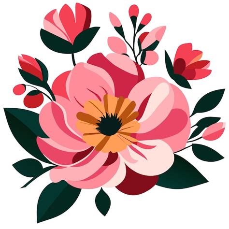 Векторная иллюстрация розового букета цветов Премиум векторы