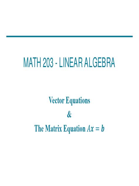 mat 203 lecture 2 slides pdf vector space linear map