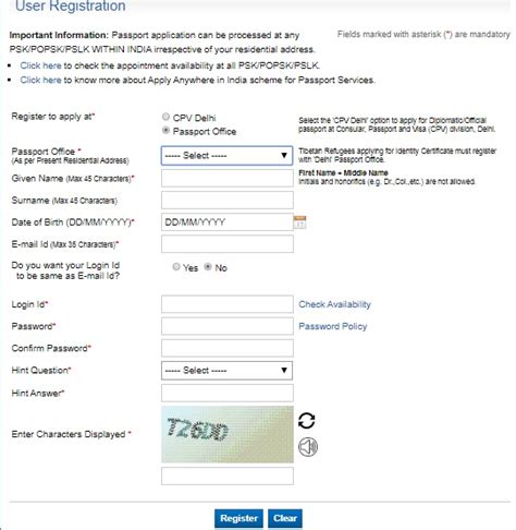 Passport Seva Application Form Download Printable Form 2024