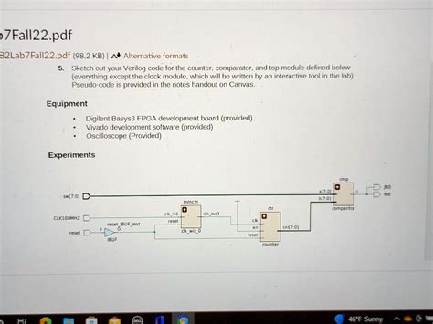 SOLVED 5 Sketch Out Your Verilog Code For The Counter Comparator
