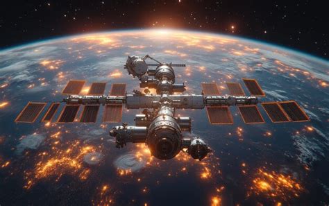 International Space Station Orbiting Earth | Premium AI-generated image