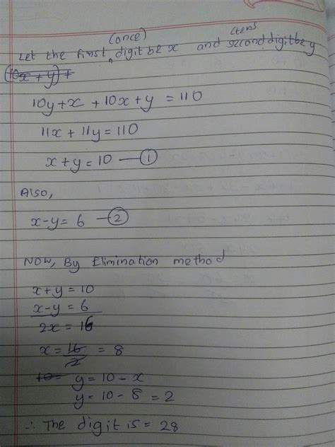 The Sum Of A Number Of Two Digits And Of The Number Formed By Reversing The Digits Is 110 And