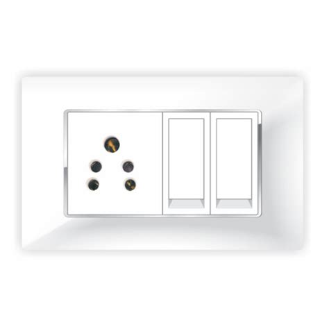 Combined Switch Cover Plate With Silver Line Color White At Best