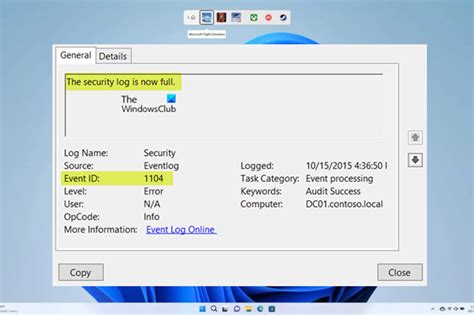 The Security Log Is Now Full Event Id 1104