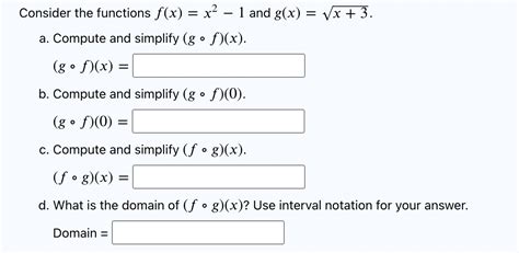Solved Onsider The Functions F X X21 And G X X 3 A Chegg Com