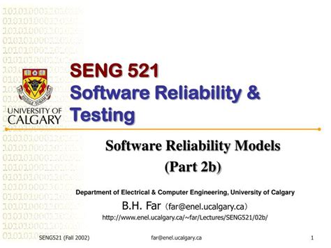 Ppt Seng 521 Software Reliability And Testing Powerpoint Presentation