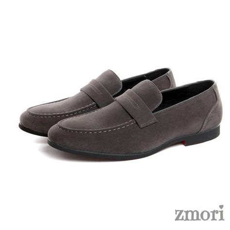 Grey Suede Point Head Mens Flats Loafers Dapper Mens Dappermen Shoes