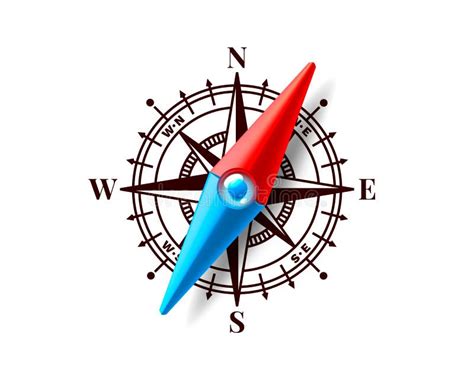 Compass On A White Background Arrow Navigation Vector Stock Vector