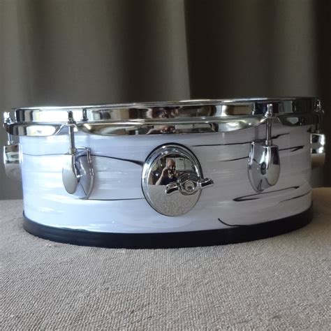 New 13 Inch Custom Electronic Snare Drum White Black The E Drum Shop